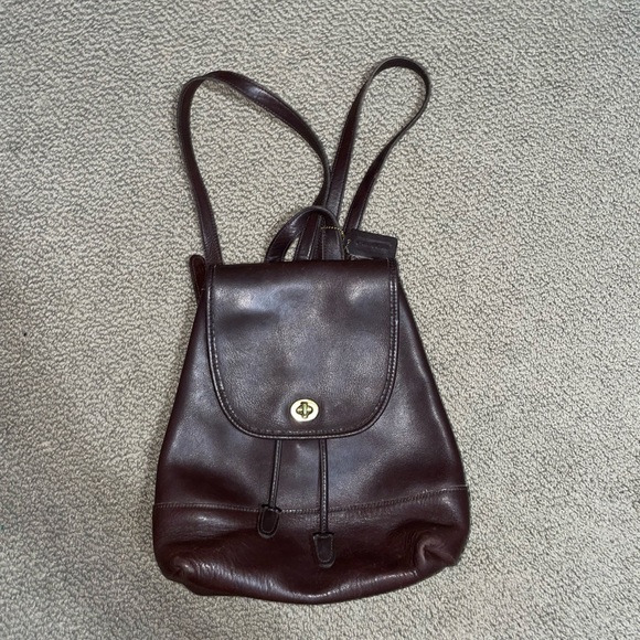 Coach | Bags | Vintage Coach Backpack Purse Brown Leather Bag Satchel ...